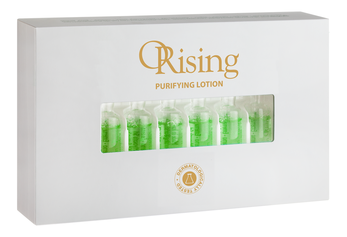 Orising Purifying Hair Lotion in ampuls with white clay